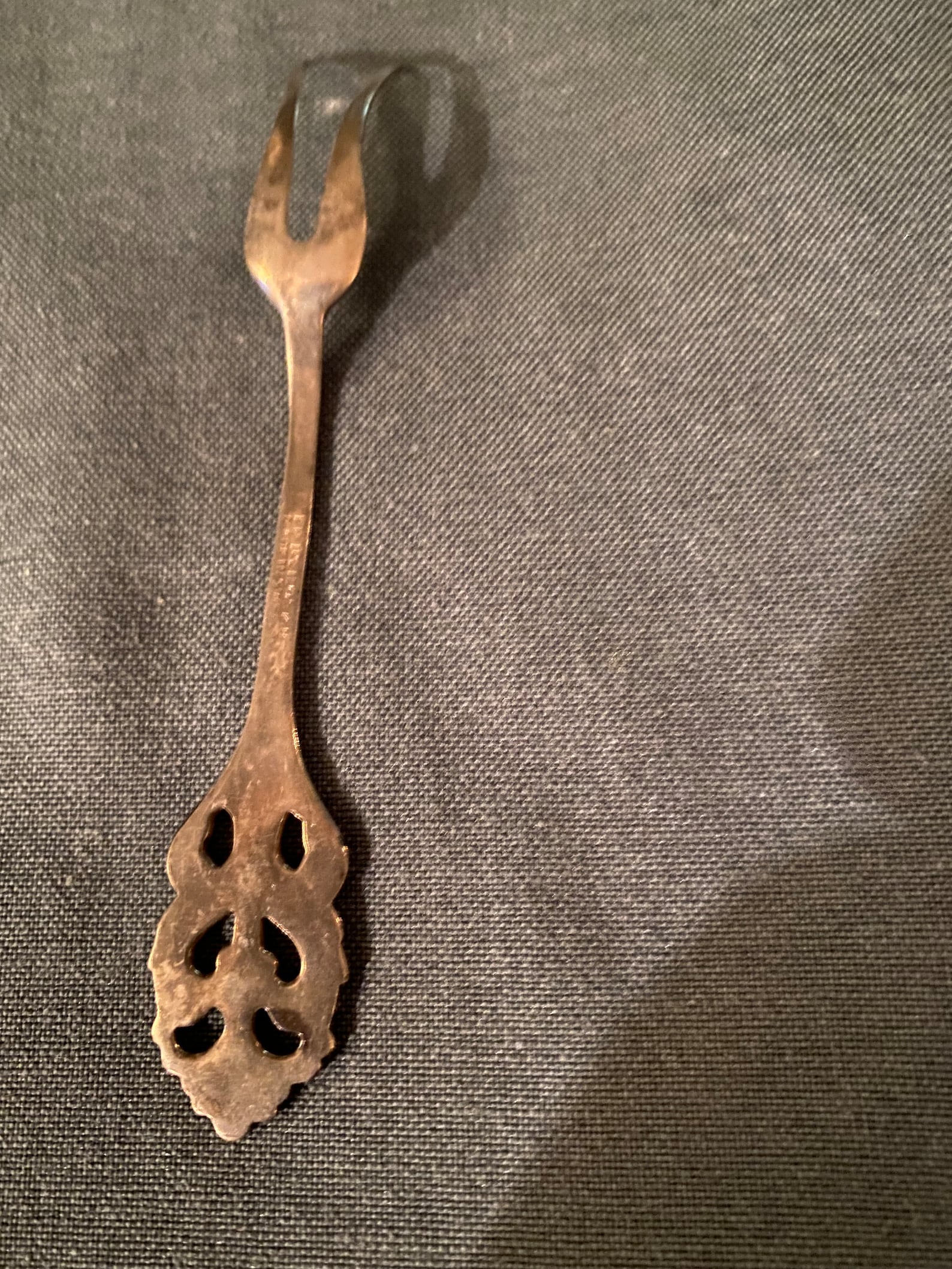 Antique Silver Plate 4" Lemon Fork- 1900 Viking Rose Pattern - Vintage ...