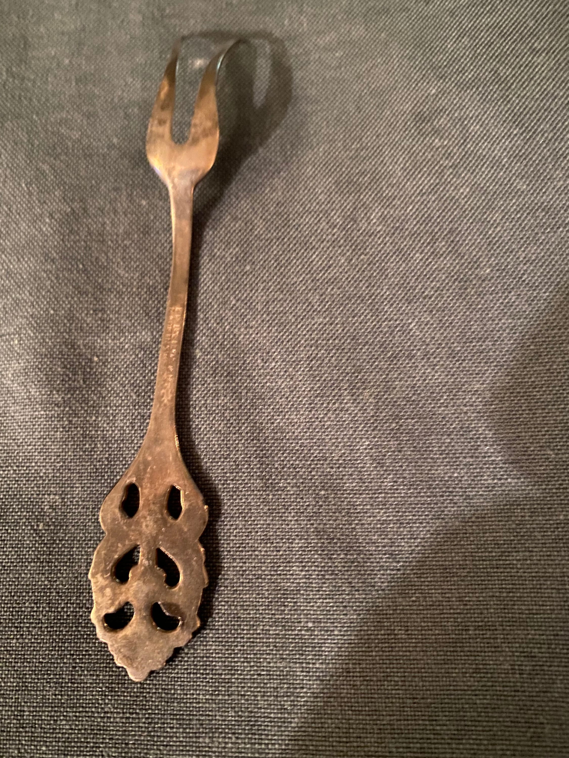 Antique Silver Plate 4" Lemon Fork- 1900 Viking Rose Pattern - Vintage ...