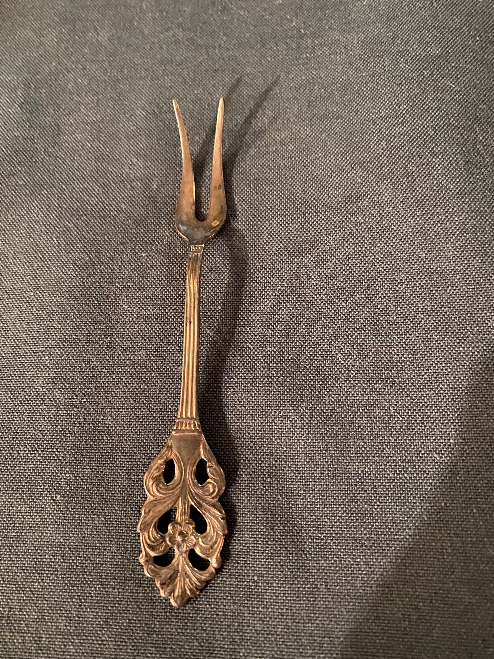 Antique Silver Plate 4" Lemon Fork- 1900 Viking Rose Pattern - Vintage ...