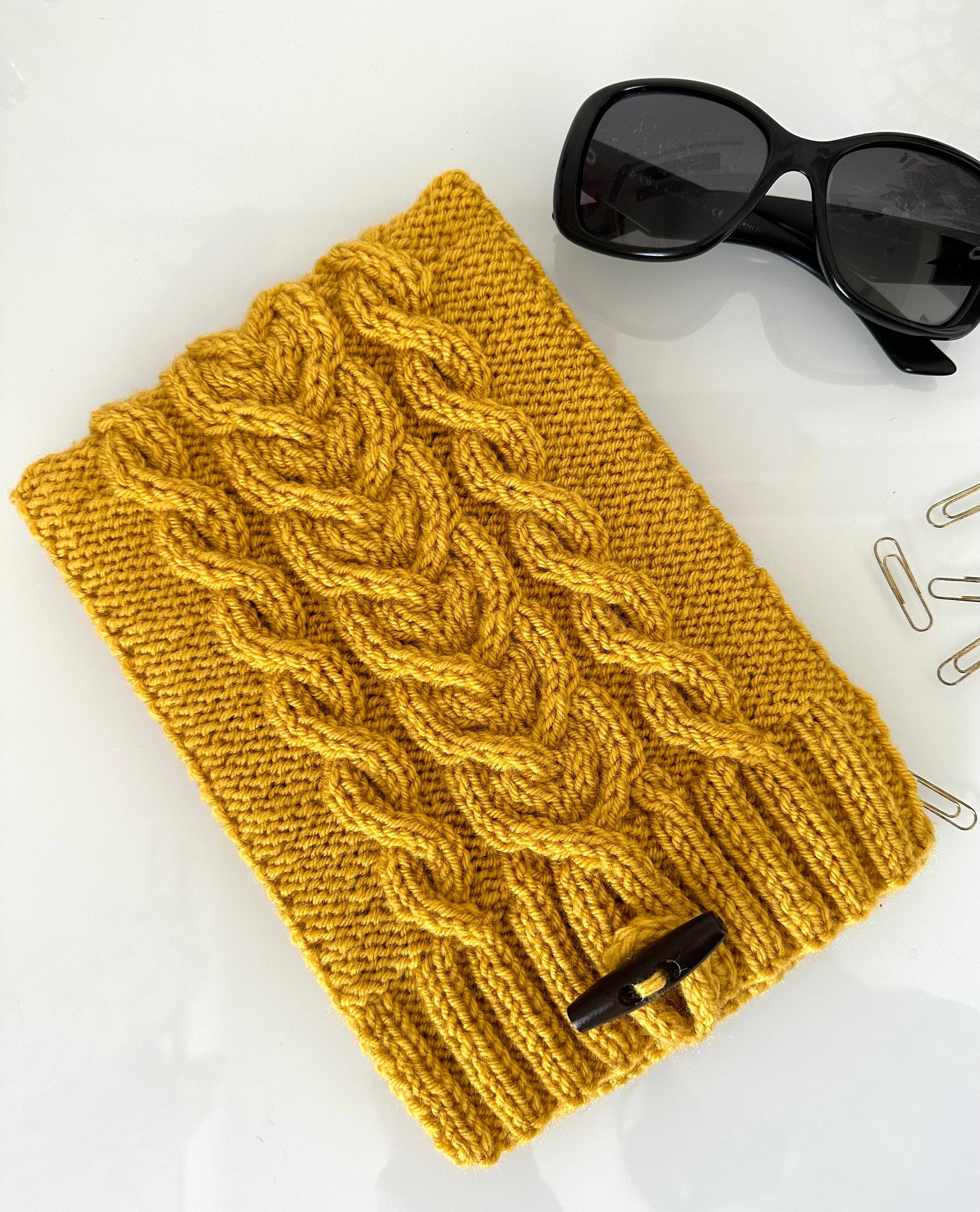 READY TO SHIP Hand Knit Mustard Tablet Case iPad Tablet Case - Etsy