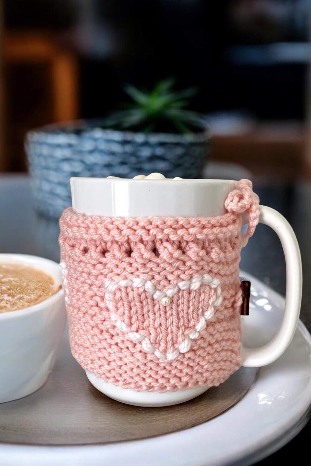 Hand-knit Heart Hug Mug Cozy: Winter Gift - Etsy