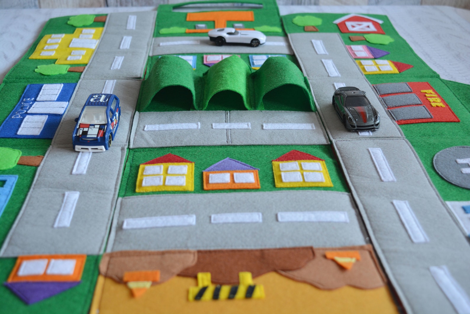 Felt Car Play Mat Kids Road Map Play Mat Track for Boy Toy Car - Etsy ...