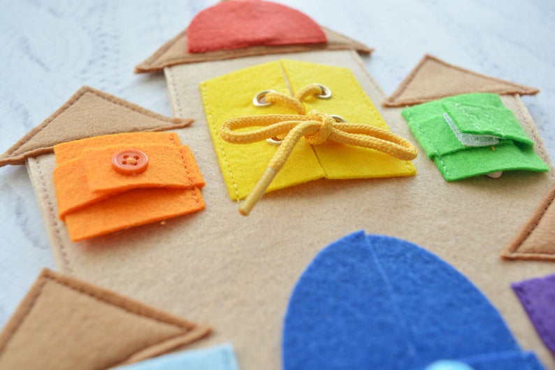 Felt kids Quiet book Busy book for toddler Fine motor skills | Etsy