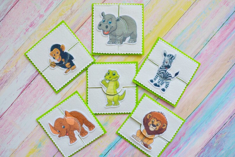 Felt Animal Puzzle Kit Matching Game Montessori Toddler Toy | Etsy