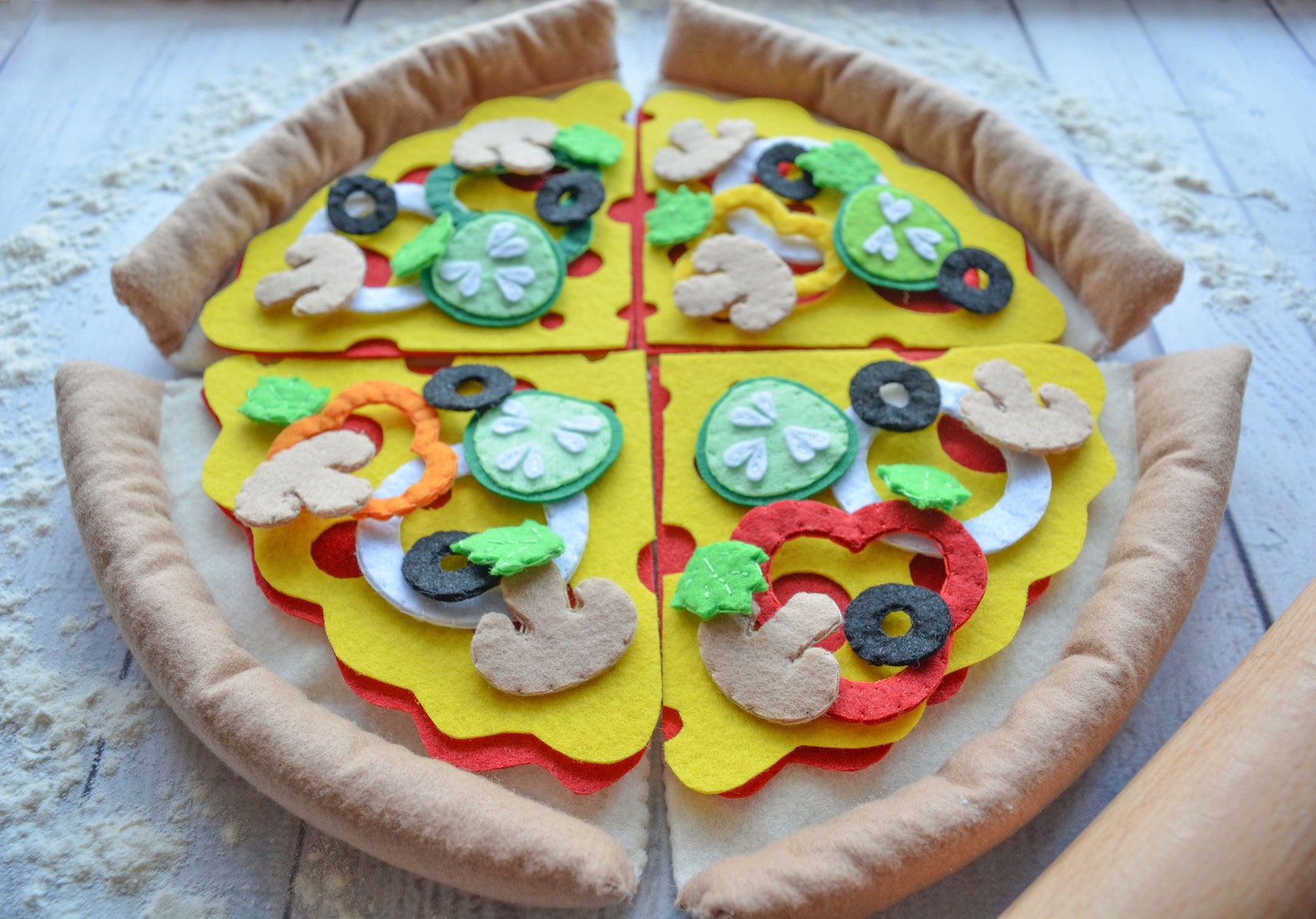 Felt Pizza Pretend Play Food Baby Busy Toy Quiet Toddler Toy - Etsy