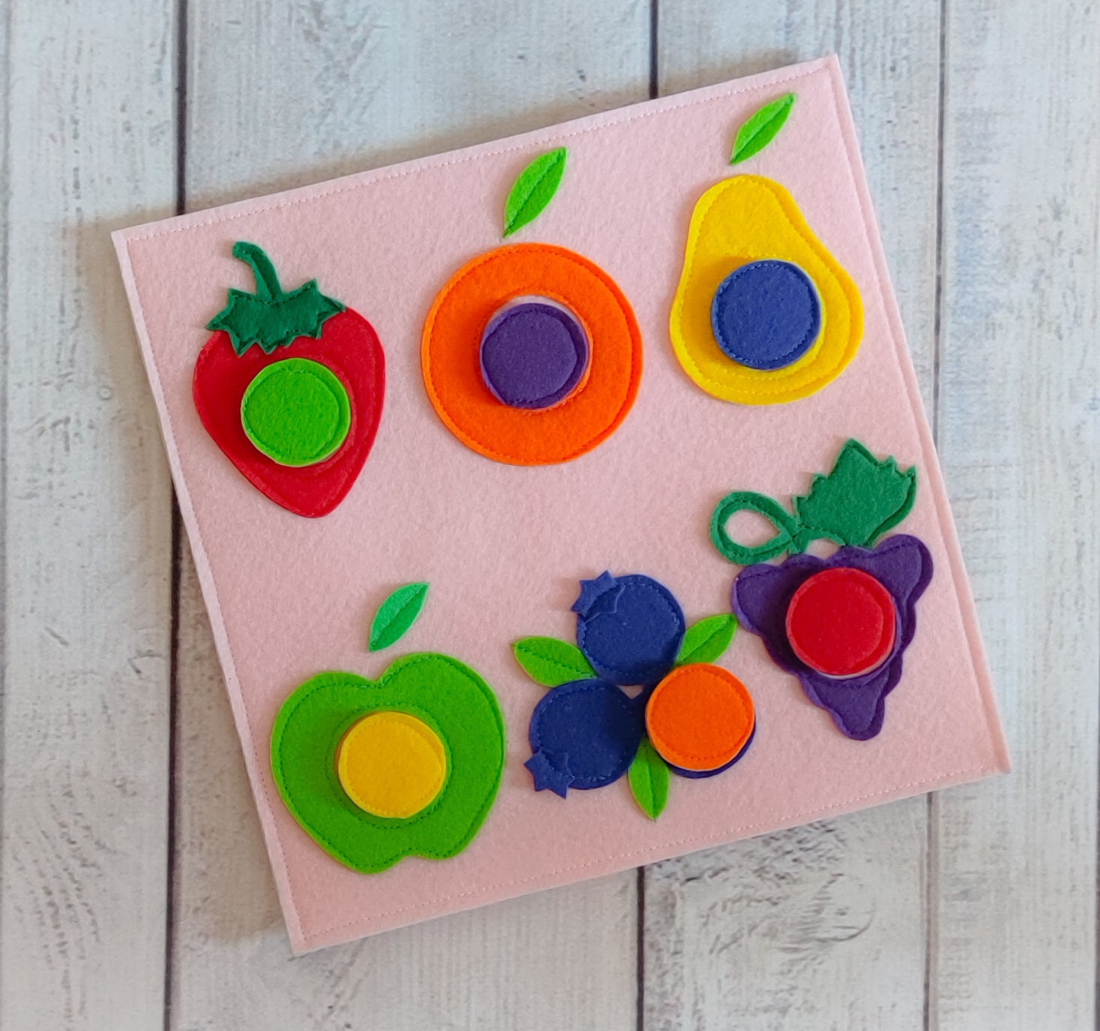 Felt Quiet Book Page: Montessori Toddler Toy, Fruits Theme - Etsy