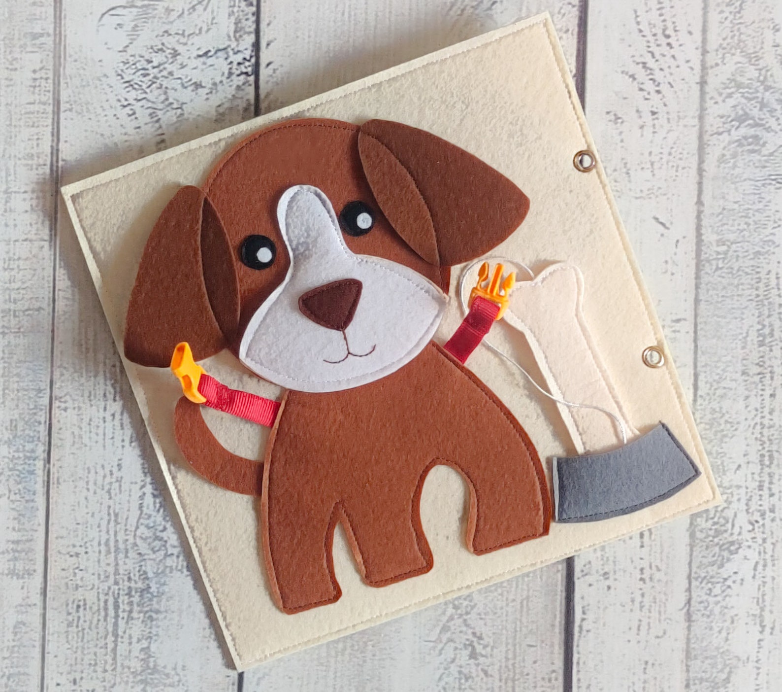 Felt Puppy Quiet Book Page: Fidget Toy for Toddlers - Etsy