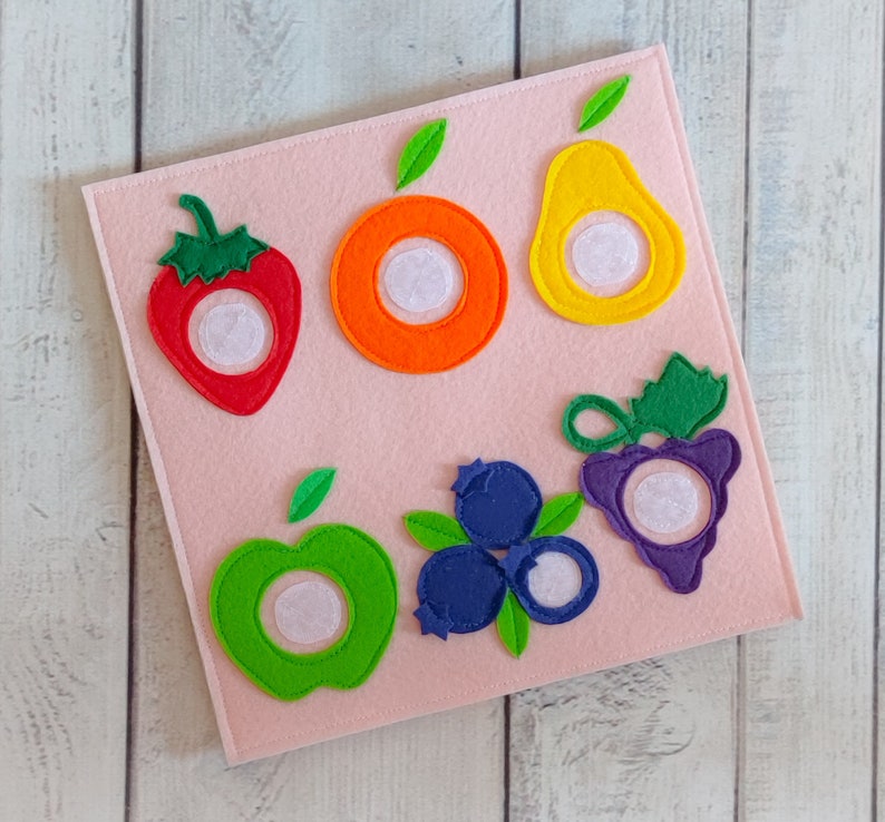 Felt Quiet Book Page: Montessori Toddler Toy, Fruits Theme - Etsy