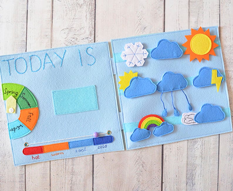 Felt Weather Chart Quiet Book Page Montessori Baby Activity - Etsy Denmark