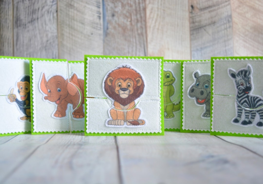 Felt Animal Puzzle Kit Matching Game Montessori Toddler Toy Educational ...
