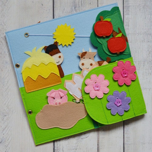 Felt Busy Baby Book Page Quiet Toddler Toy Montessori Activity - Etsy