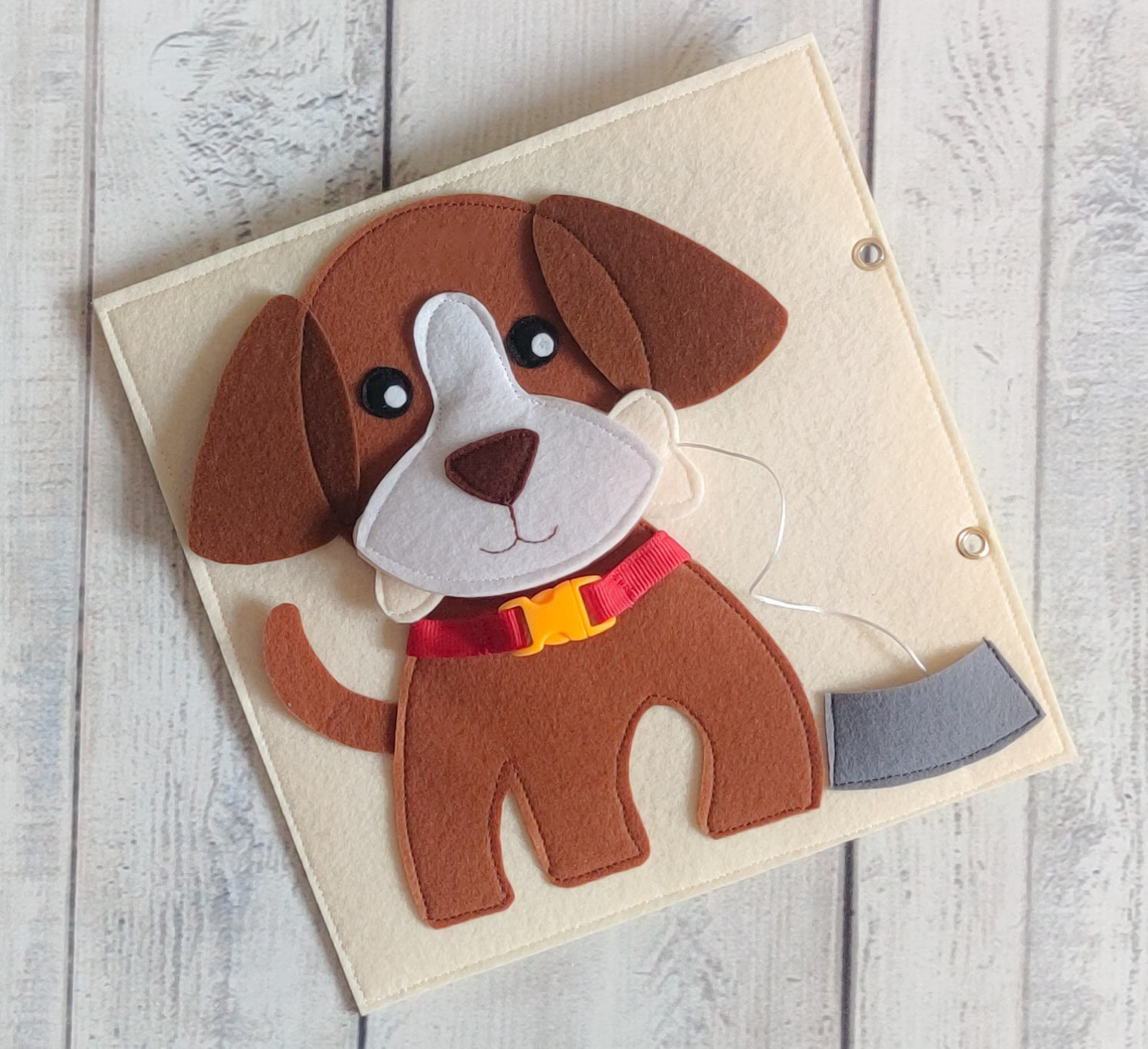 Felt Puppy Quiet Book Page: Fidget Toy for Toddlers - Etsy