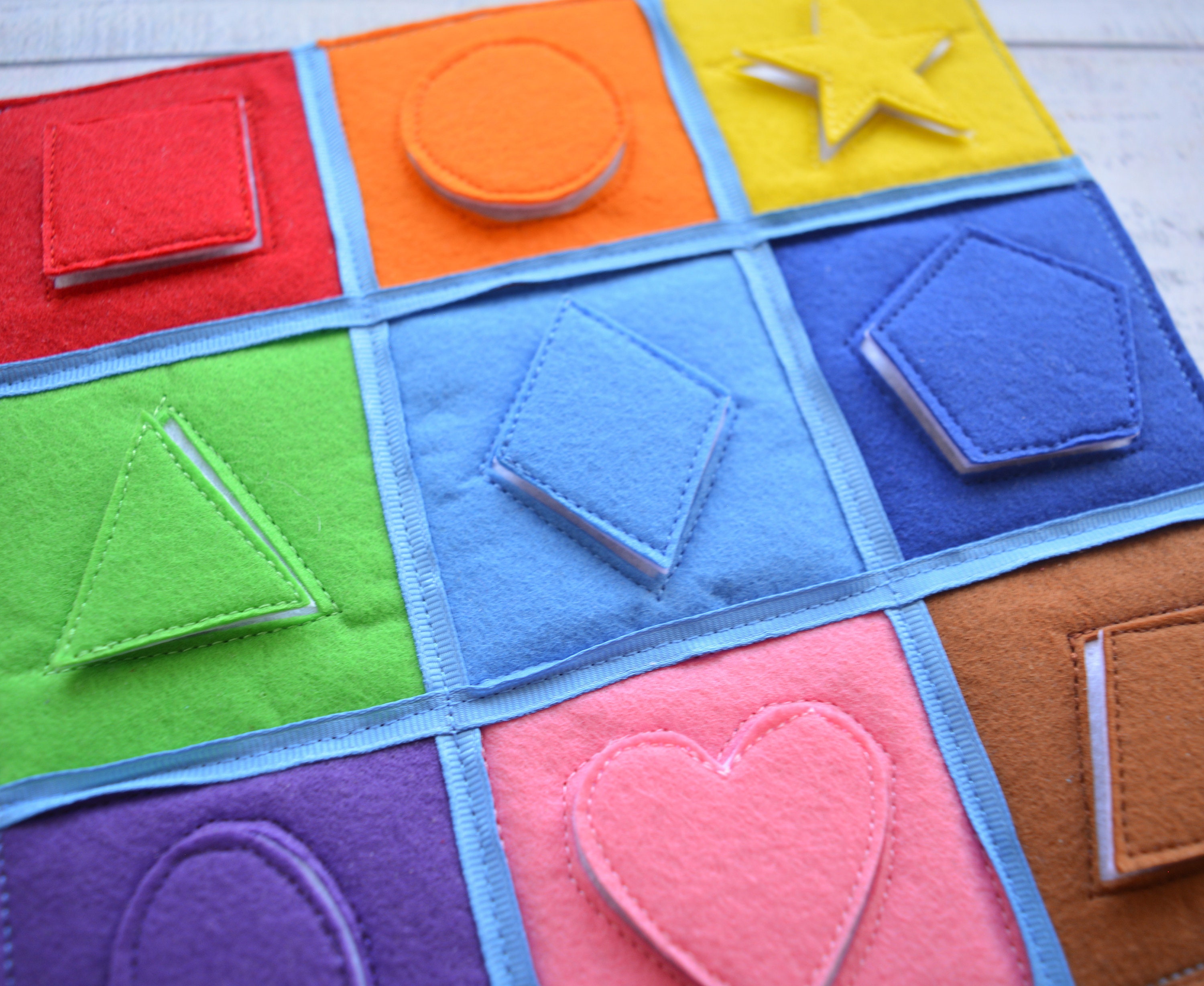 Felt educational toy Quiet toddler book page Baby sensory | Etsy