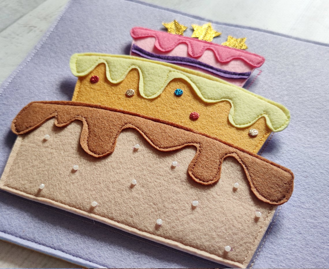 Felt Quiet Book Page: Cake Activity, Waldorf Toy (1-4 Year) - Etsy