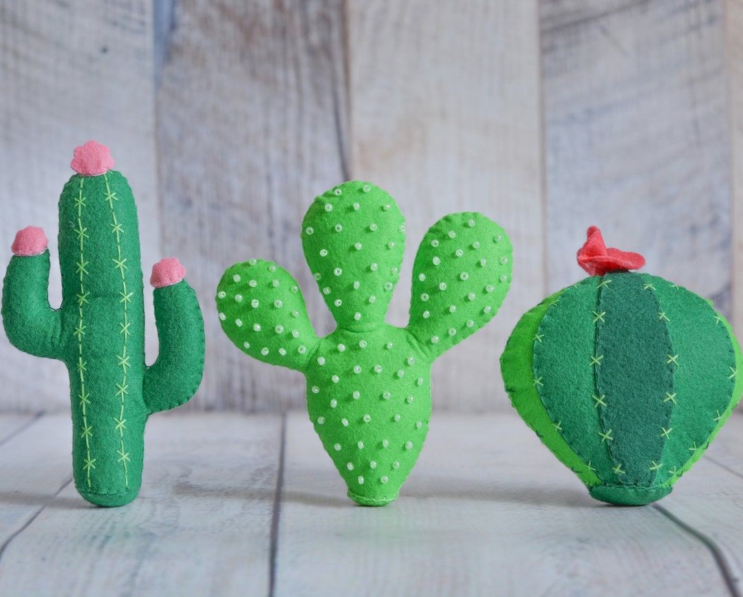 Felt Stuffed Cactus Toy Succulent Décor Toddler Gift Baby Quiet Toy ...