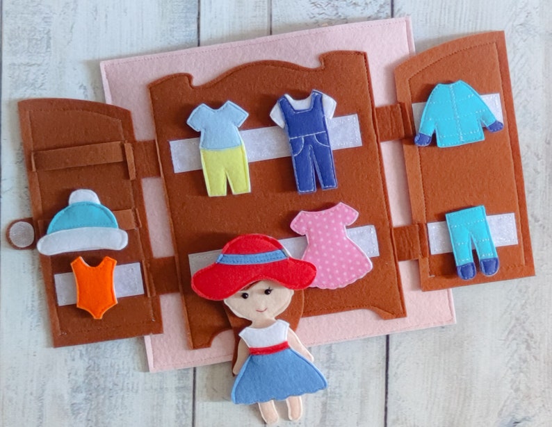 Felt Dress up Doll Quiet Book Page: Montessori Activity - Etsy Canada