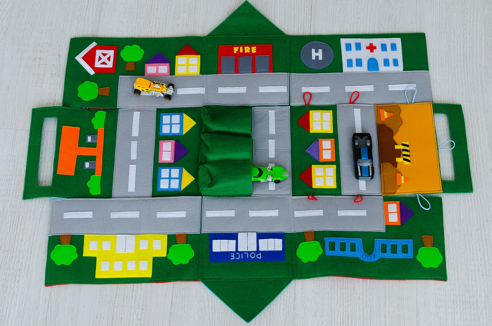 Felt Car Play Mat Kids Road Map Play Mat Track for Boy Toy Car - Etsy ...