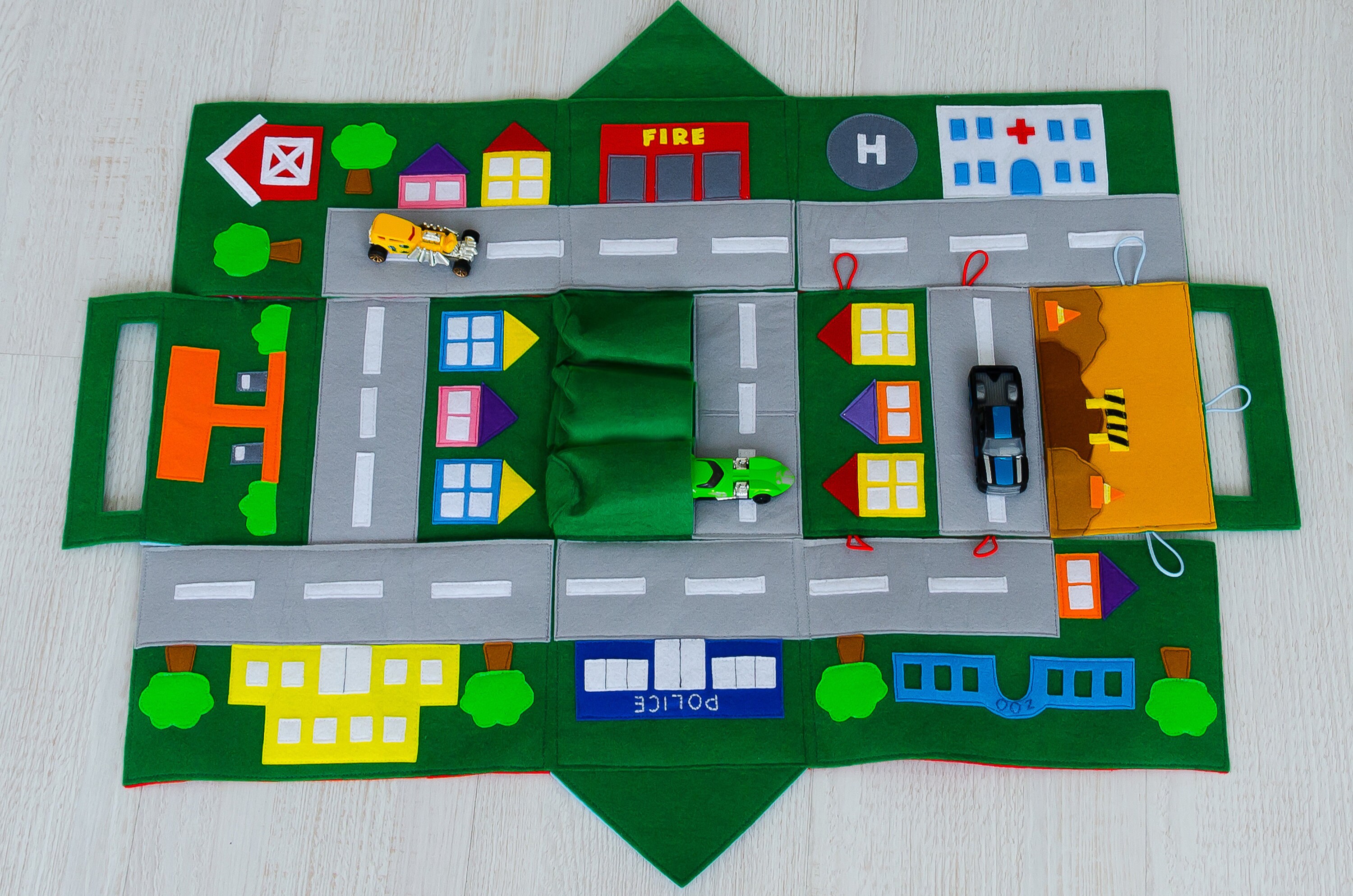 Felt Car Play Mat Kids Road Map Play Mat Track for Boy Toy Car - Etsy ...
