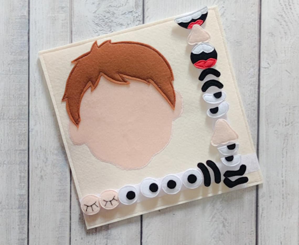 Felt Quiet Book Page: Face Building Sensory Toy - Etsy