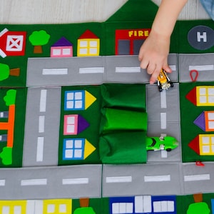 Felt Car Play Mat Kids Road Map Play Mat Track for Boy Toy Car - Etsy ...