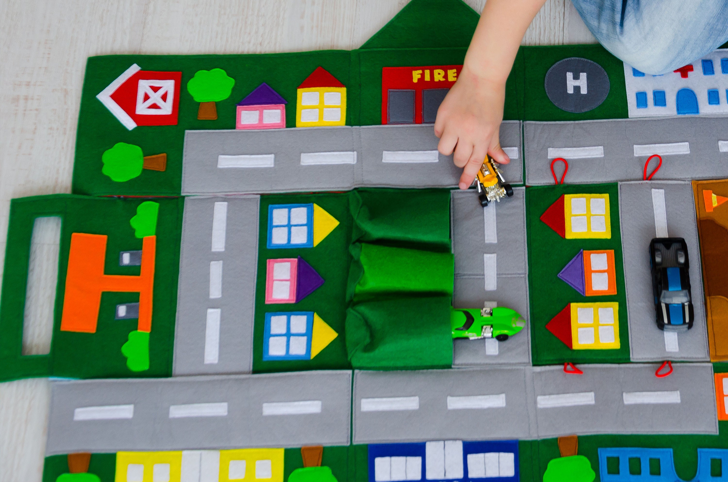 Felt Car Play Mat Kids Road Map Play Mat Track for Boy Toy Car - Etsy ...