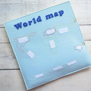 Felt World Map Busy Book Page Baby Activity Montessori Toy Toddler ...