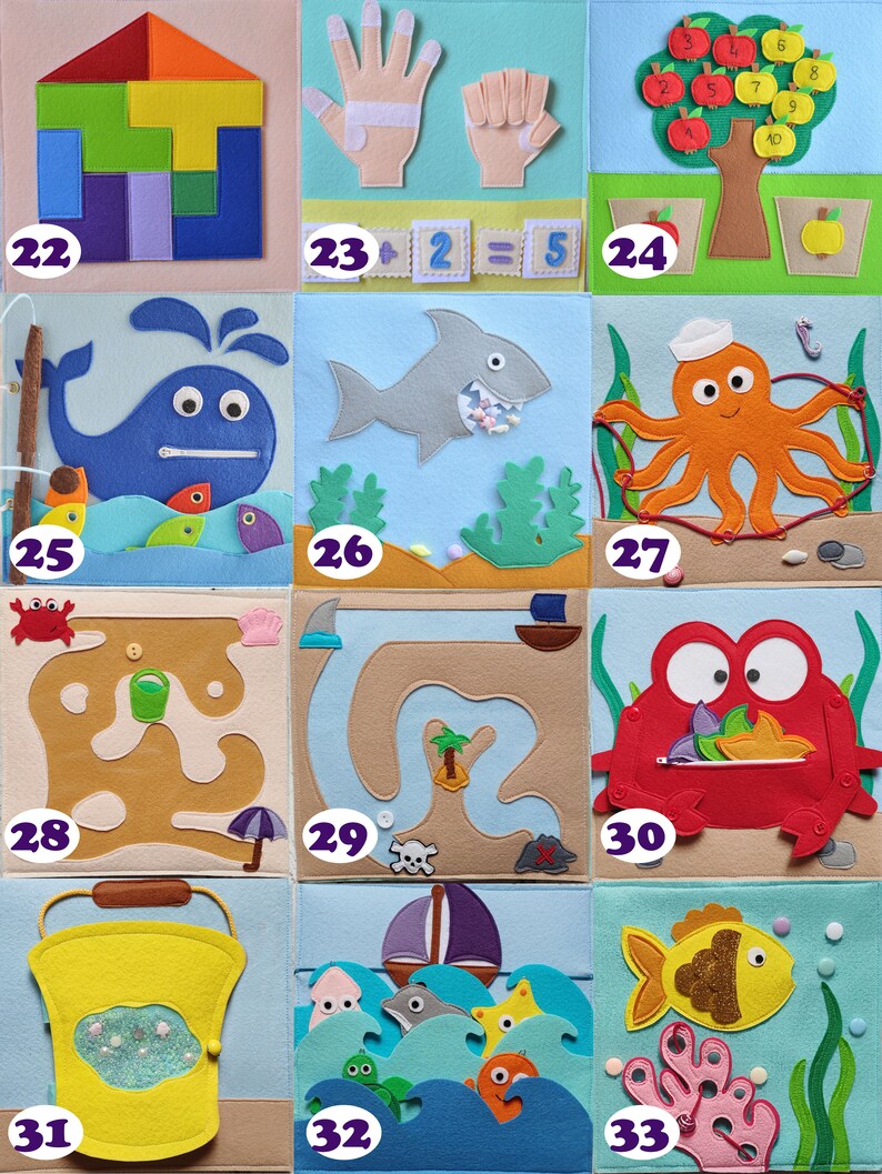 Felt Custom Quiet Book Toddler Busy Book Montessori Baby - Etsy