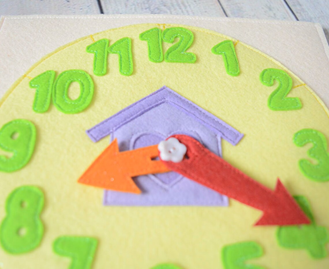 Busy Book Page Clok Quiet Book Page Felt Toddler Activity Book | Etsy