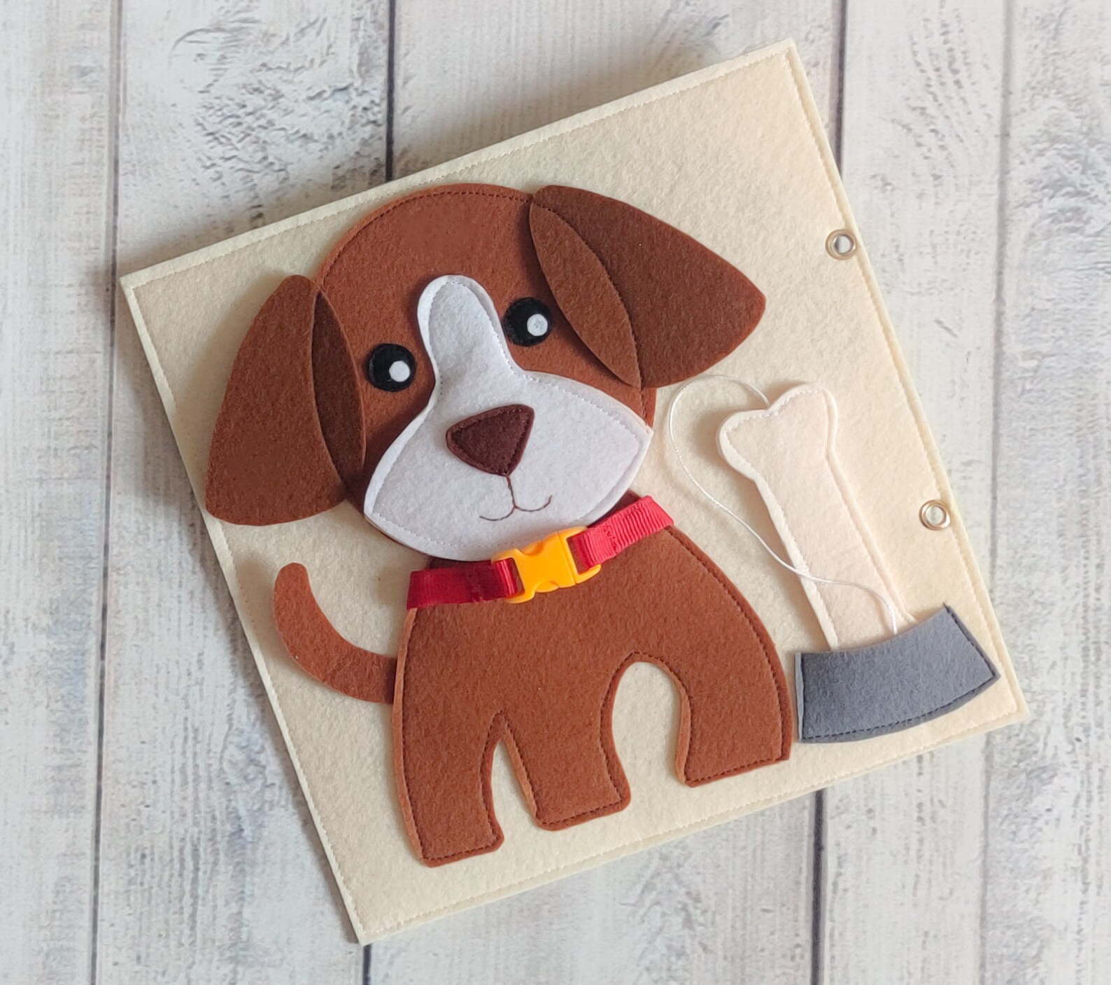Felt Puppy Quiet Book Page: Fidget Toy for Toddlers - Etsy