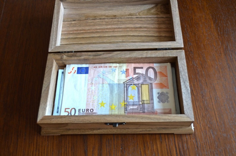 Walnut Petty Cash Box Wooden Box for Money - Etsy