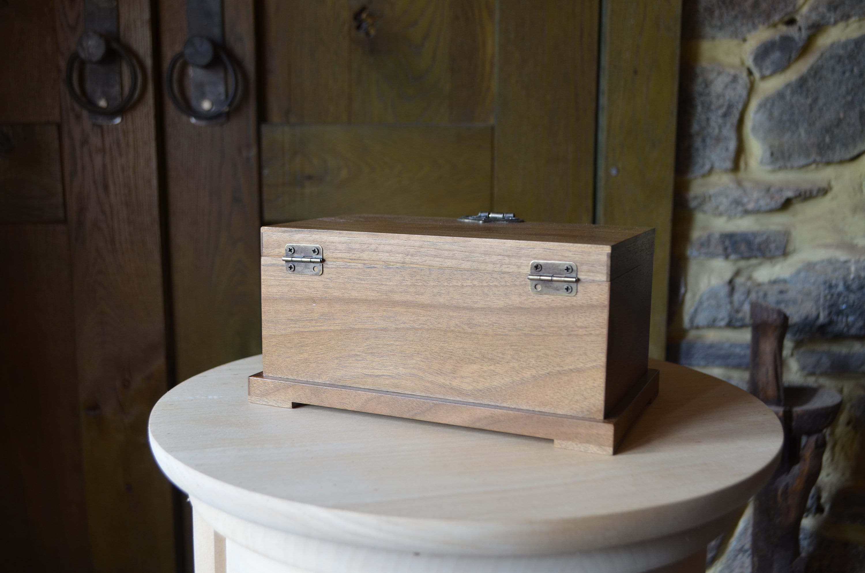 Large Wood Cashbox A Walnut Box for Money - Etsy