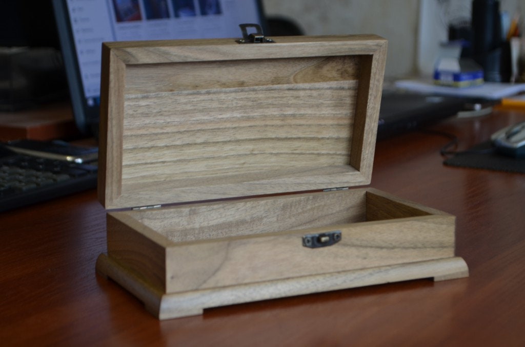 Walnut Petty Cash Box Wooden Box for Money - Etsy