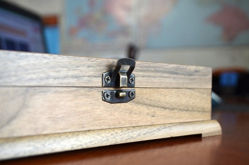 Walnut Petty Cash Box Wooden Box for Money - Etsy