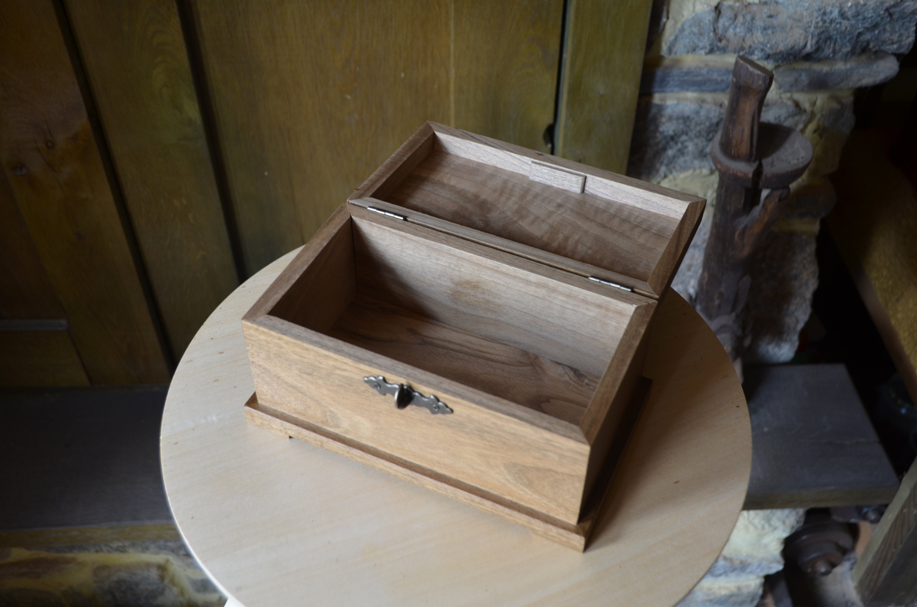 Large Wood Cashbox A Walnut Box for Money - Etsy
