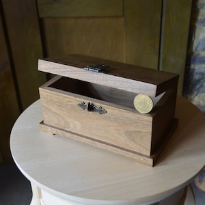 Large Wood Cashbox A Walnut Box for Money - Etsy