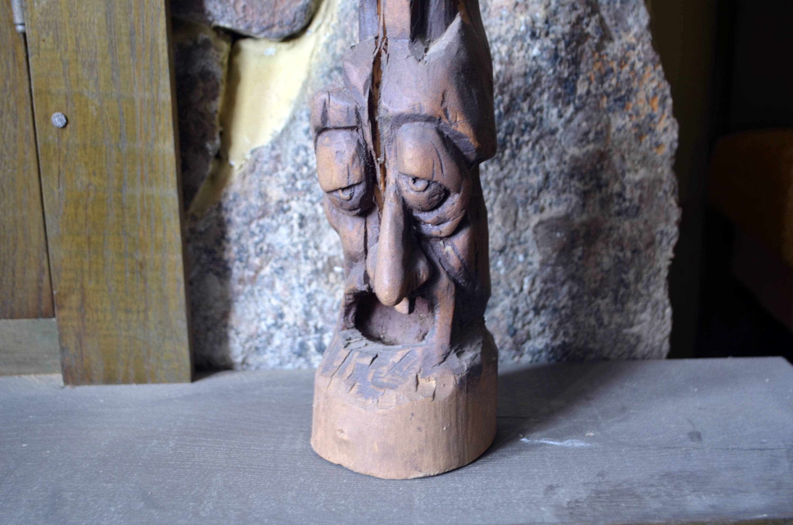Carved Wooden Figurine Old Man - Etsy