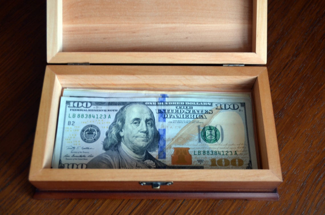 Petty Cash Box A Wooden Box for Money | Etsy