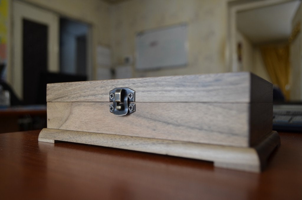Walnut Petty Cash Box Wooden Box for Money - Etsy