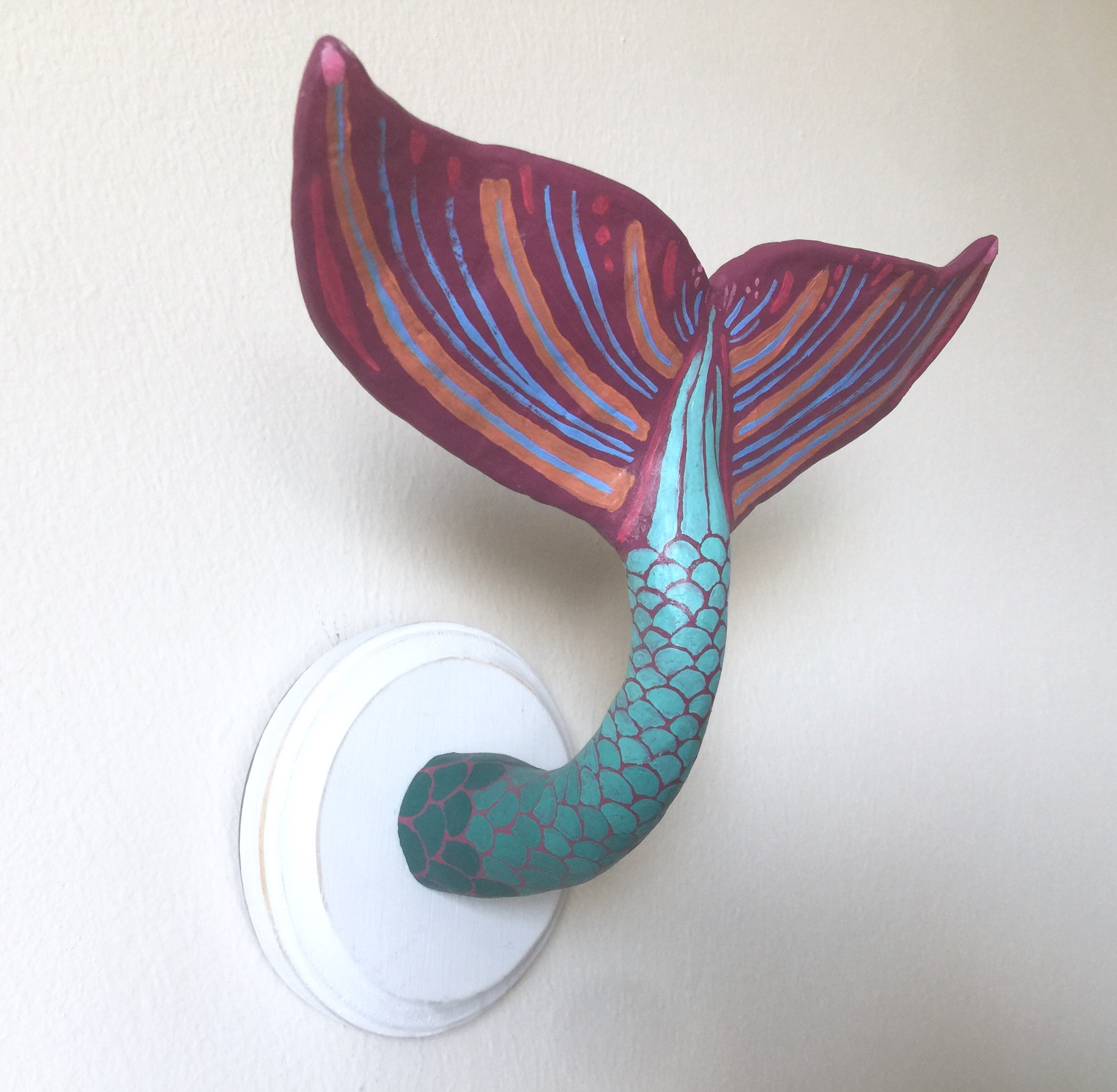 Fantasy Mermaid Tail-- Mermaid Art-- Beach House Decoration-- Whale ...