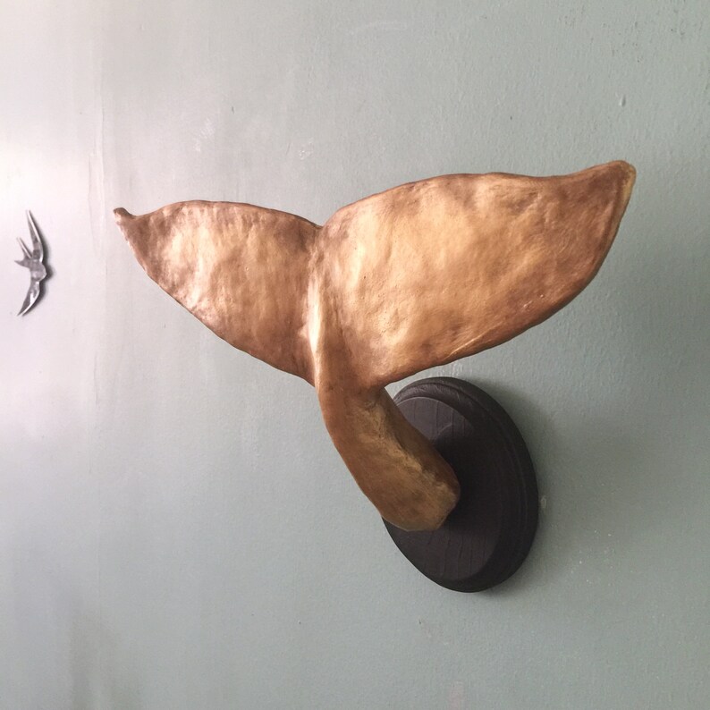 Paper Mache Whale Tail in Antique Gold Finish Humpback Whale - Etsy