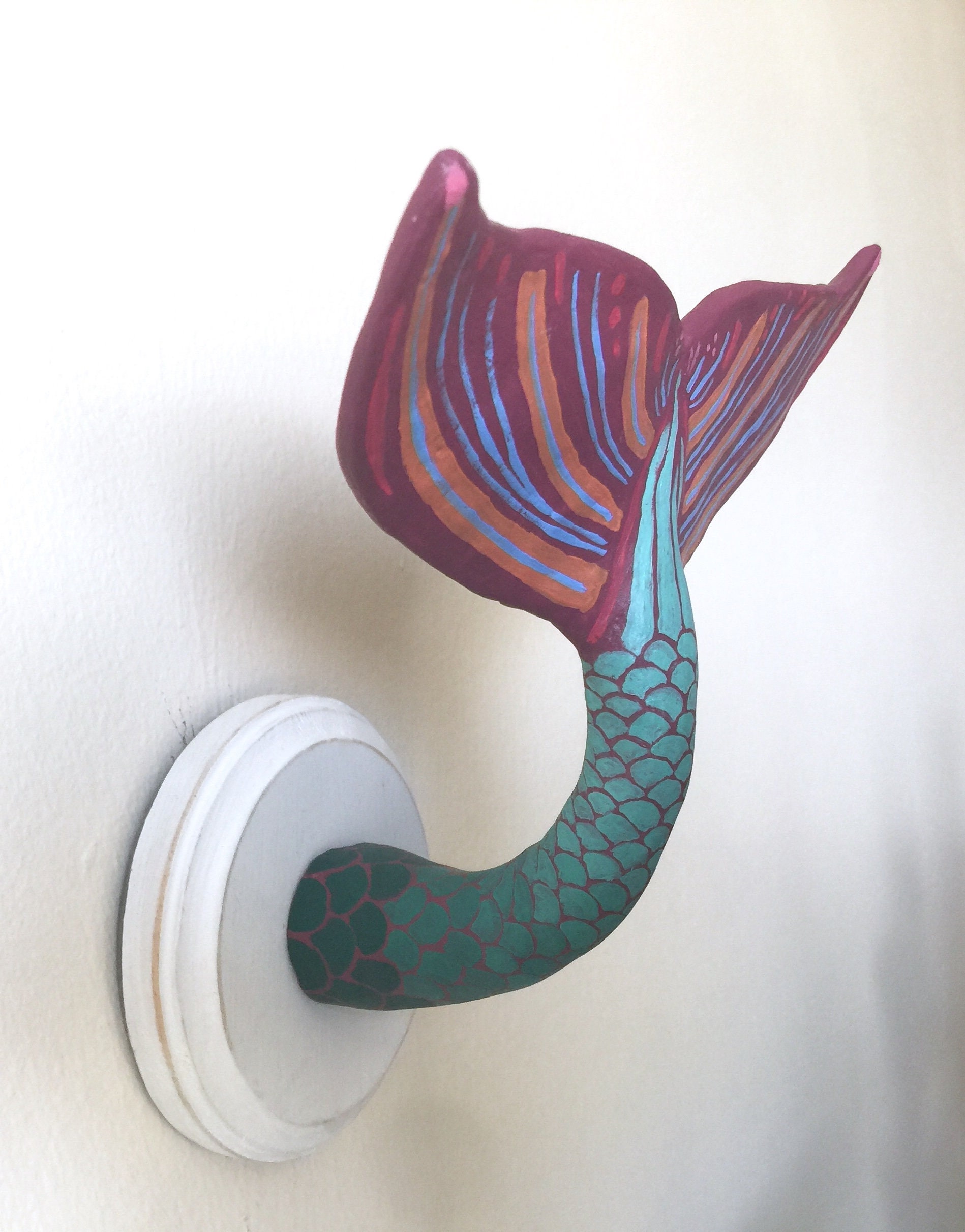 Fantasy Mermaid Tail-- Mermaid Art-- Beach House Decoration-- Whale ...