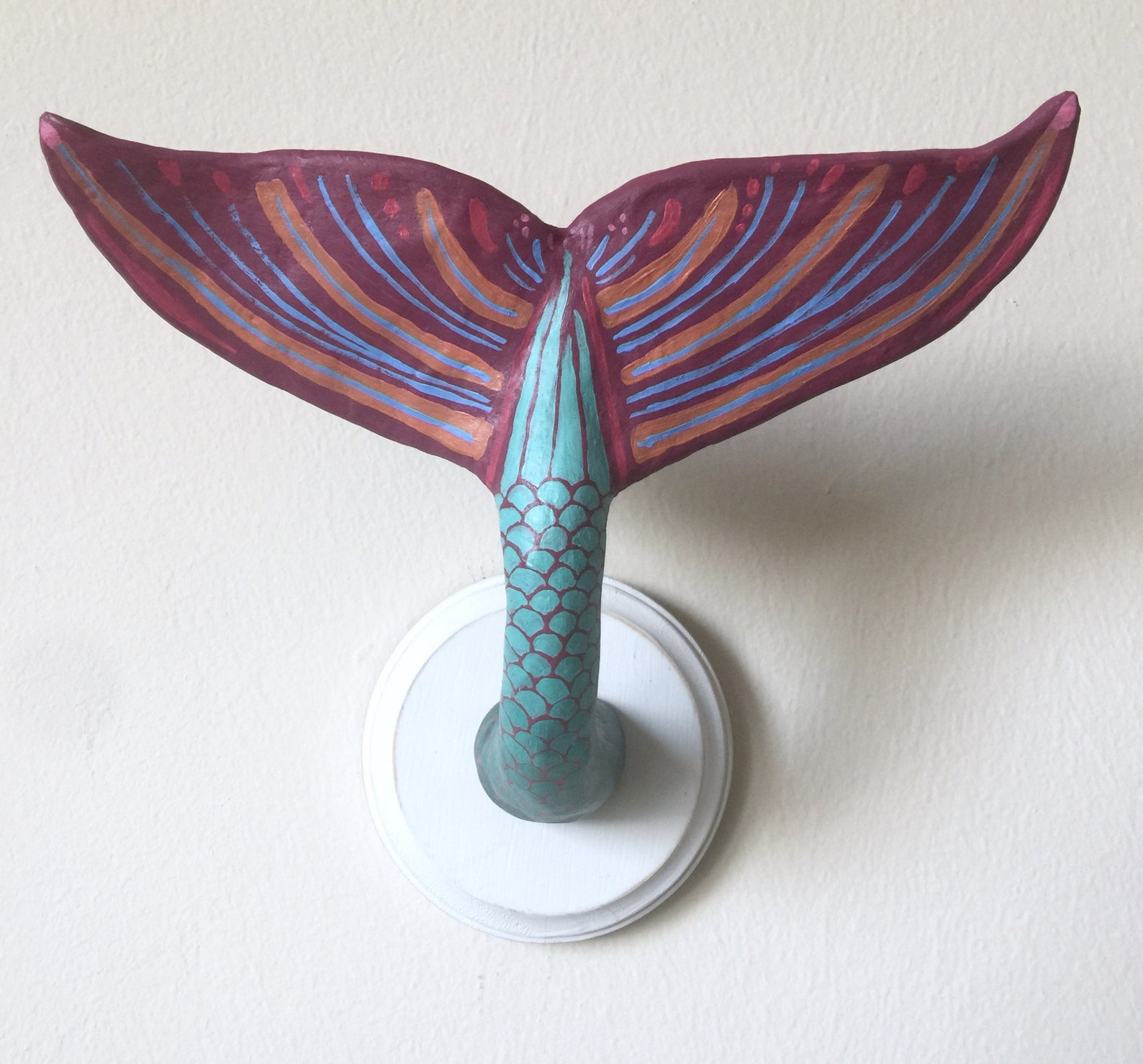 Fantasy Mermaid Tail-- Mermaid Art-- Beach House Decoration-- Whale ...