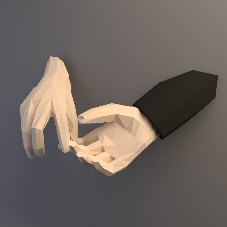 Papercraft Hands 3D PDF Template Low Poly DIY wedding | Etsy