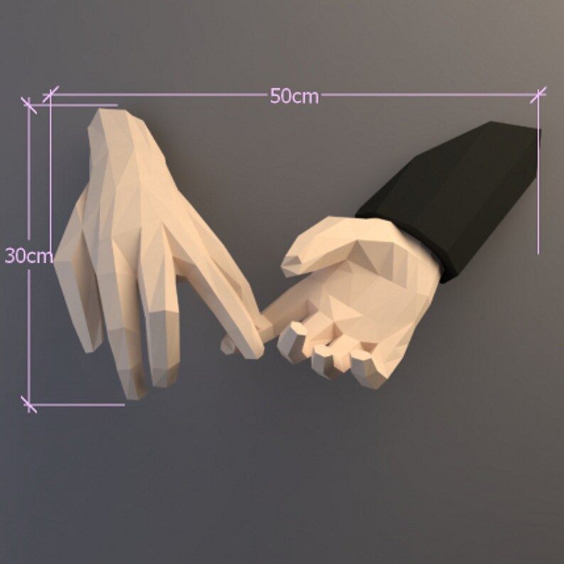 Papercraft Hands 3D PDF Template Low Poly DIY wedding | Etsy