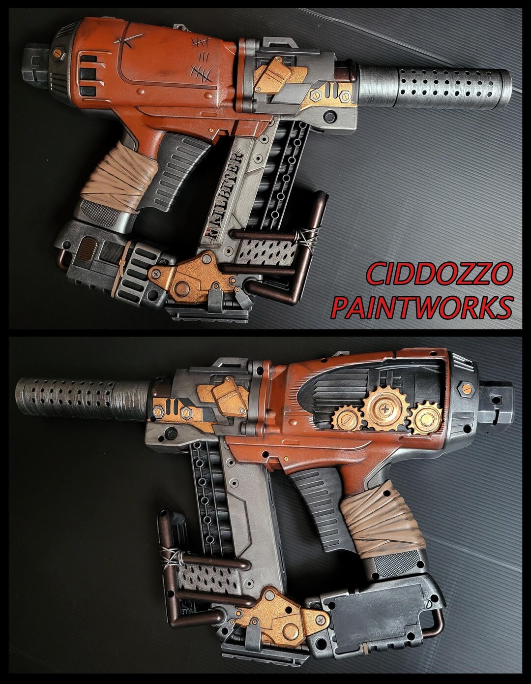 Nerf Nailbiter Cerberus Modded Nailgun Cosplay Sci-fi Custom Paint Prop ...