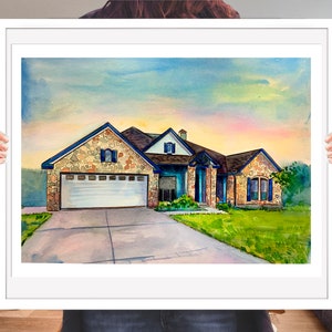 Custom Home Portrait House Portrait Home Painting | Etsy