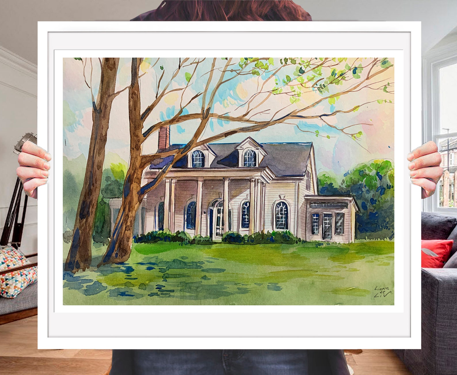 Custom Home Portrait House Portrait Watercolor Painting | Etsy