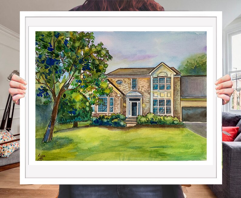Custom Home Portrait House Portrait Home Painting | Etsy
