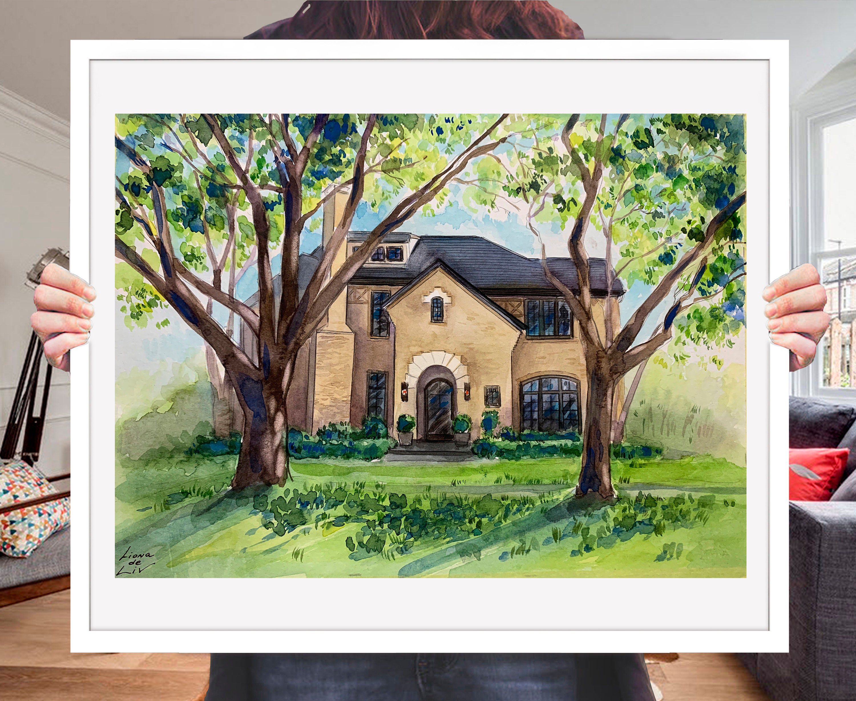 Custom Home Portrait House Portrait Home Painting | Etsy