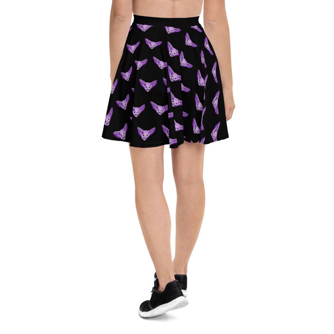 Purple Bat Skirt, Bat Skirt, Pastel Goth Skirt, Spooky Skirt, Bat ...